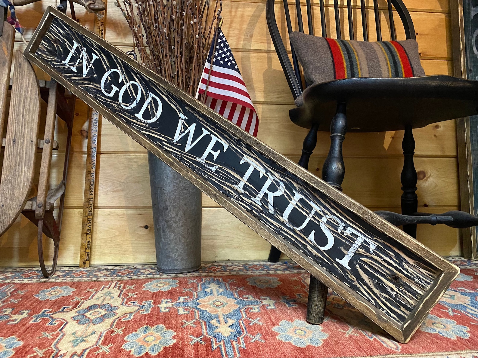 In God We Trust Wood Sign Patriotic Decor Religious Sign | Etsy