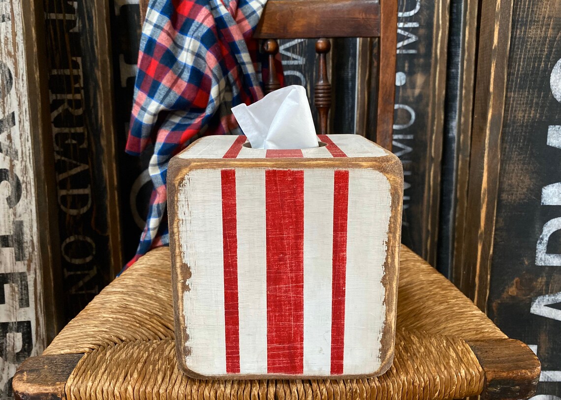 Farmhouse Tissue Box Cover Rustic Wood Tissue Holder - Etsy