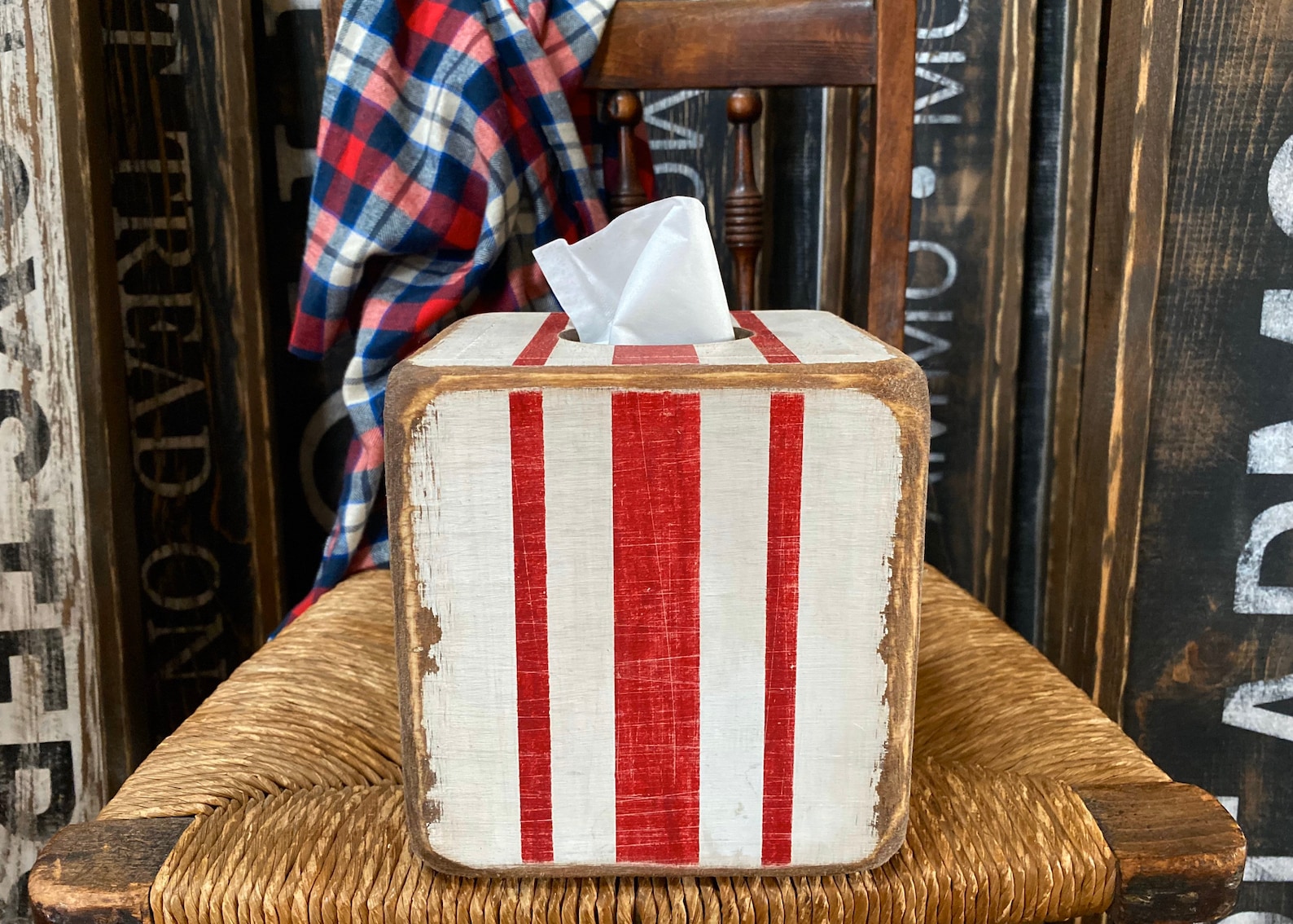 Farmhouse Tissue Box Cover Rustic Wood Tissue Holder - Etsy