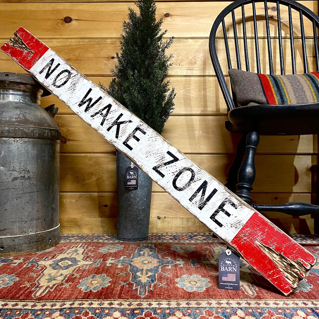 Rustic No Wake Zone Wood Beach Sign , Coastal Decor, Pool House - Etsy