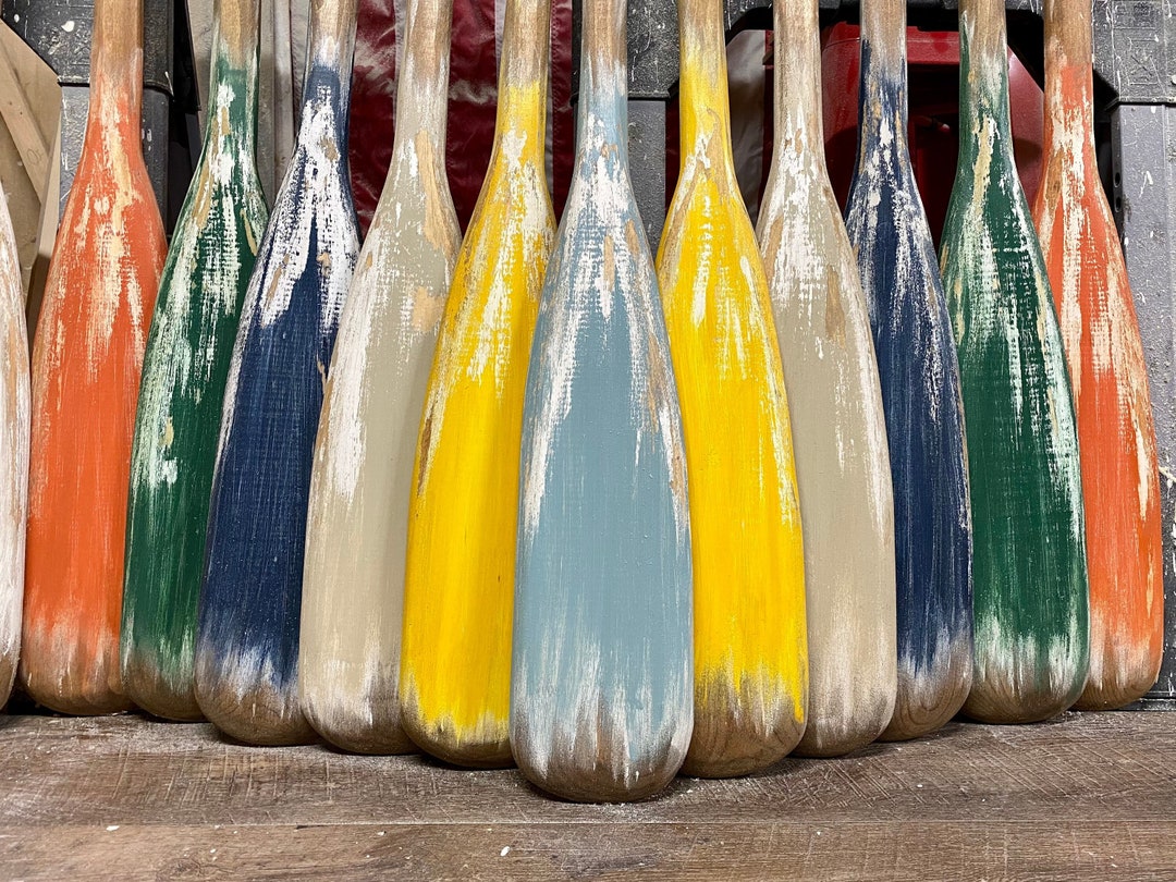Lake House Decor, Hand Painted Canoe Paddles Distressed Boat Oars - Etsy