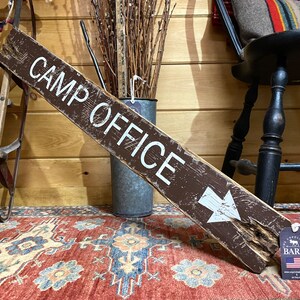 Rustic Camp Office Sign | Distressed National Park Decor | Directional ...