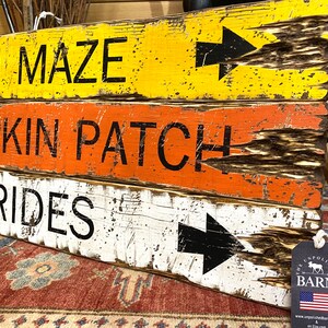 Rustic Wood Fall Sign Set | Pumpkin Patch | Corn Maze | Hayrides - Etsy