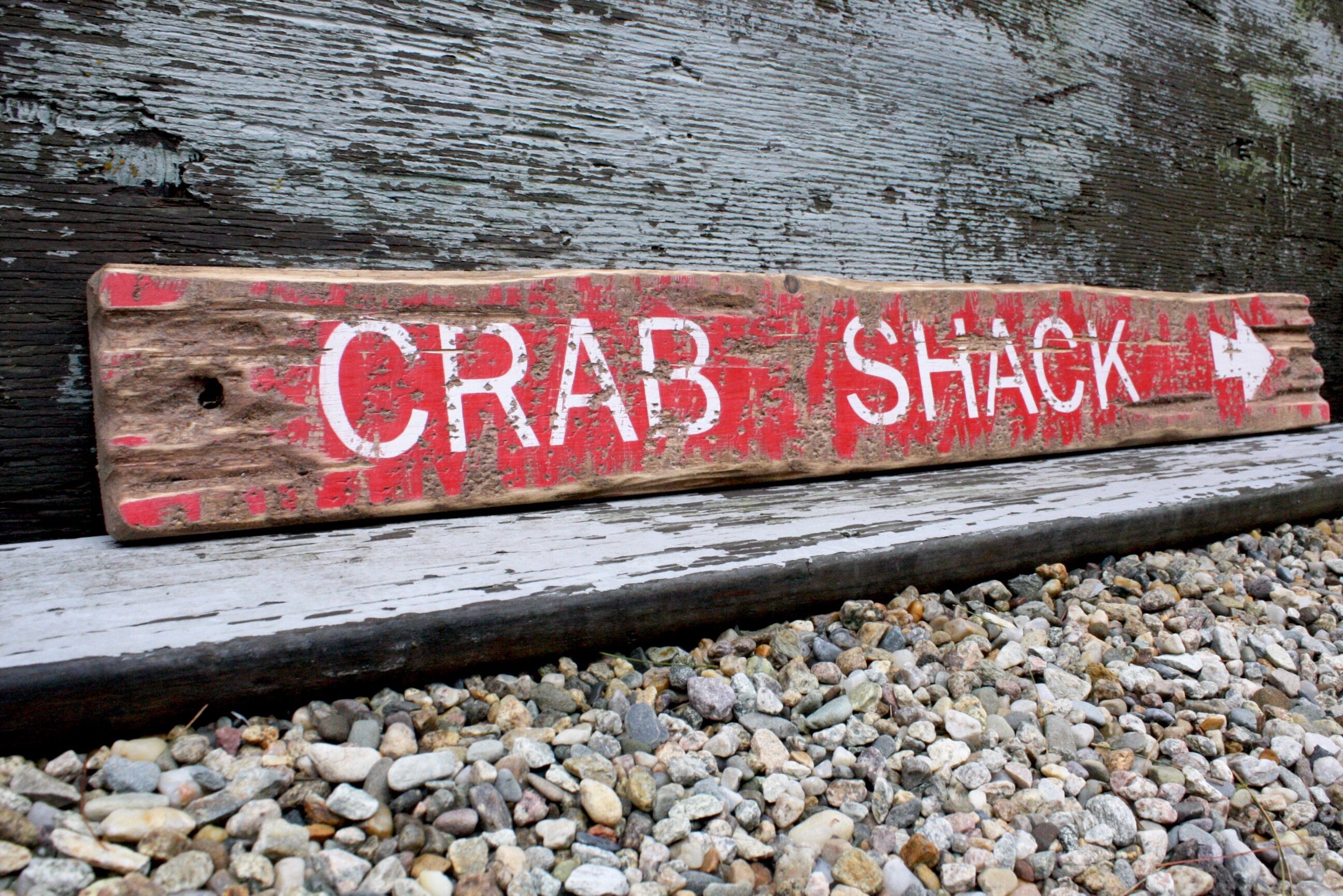 Crab Shack Wood Beach Sign 36 Rustic Sign Nautical Decor | Etsy