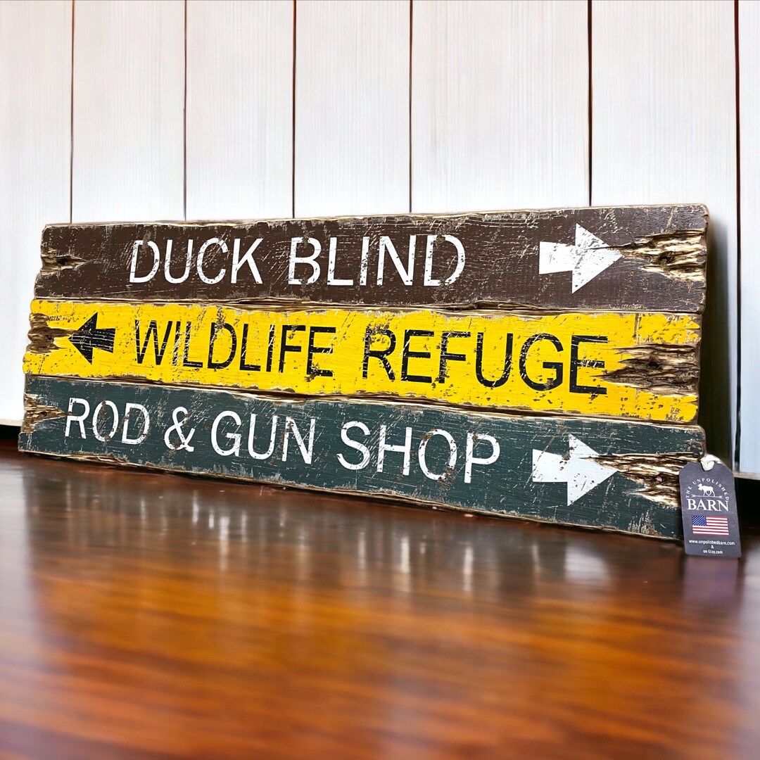 Rustic Wood Duck Blind Sign, Waterfowl Hunting Decor, Wildlife Refuge ...