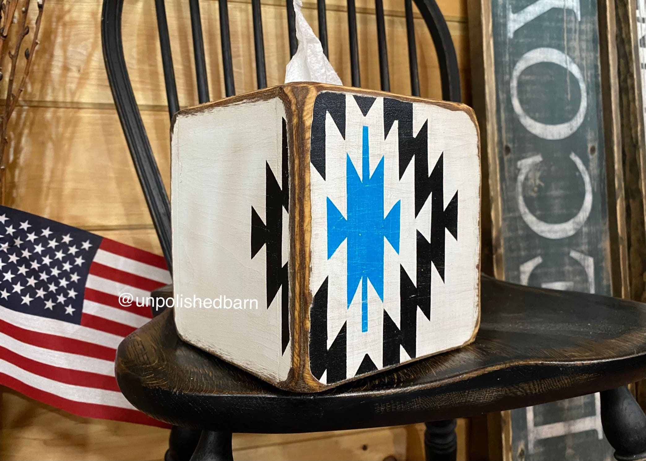 Southwestern Tissue Box Cover Rustic Wood Tissue Holder | Etsy