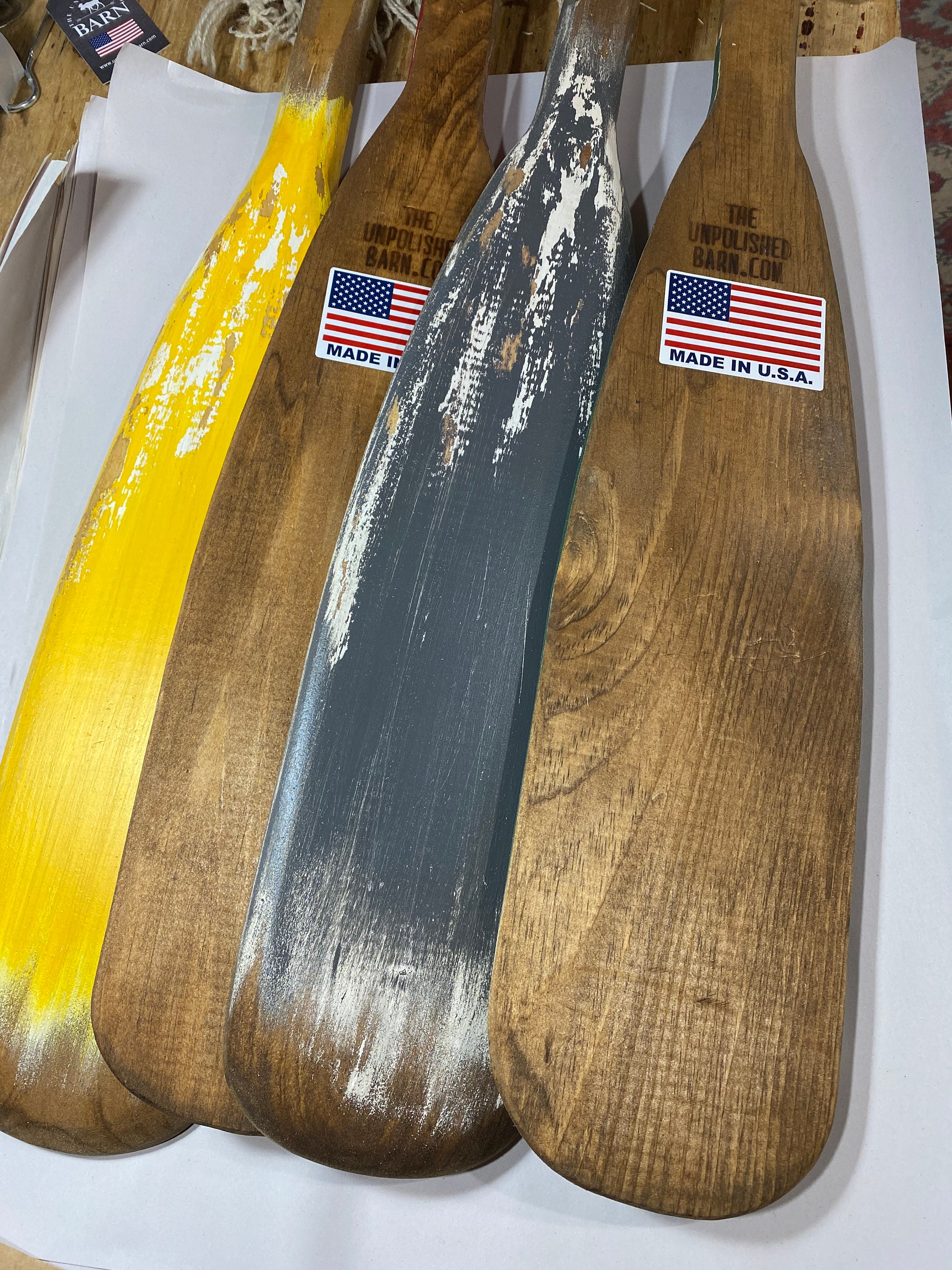 Lake House Decor, Painted Canoe Paddles Distressed Boat Oars - Etsy