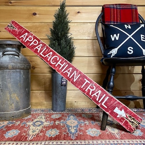 Appalachian Trail Sign Rustic Wood Hiking Sign, National Park Decor ...
