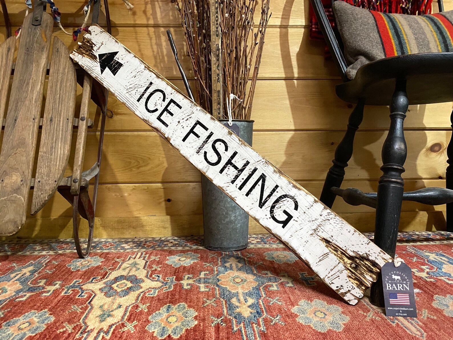 Rustic Ice Fishing Wood Sign - Etsy
