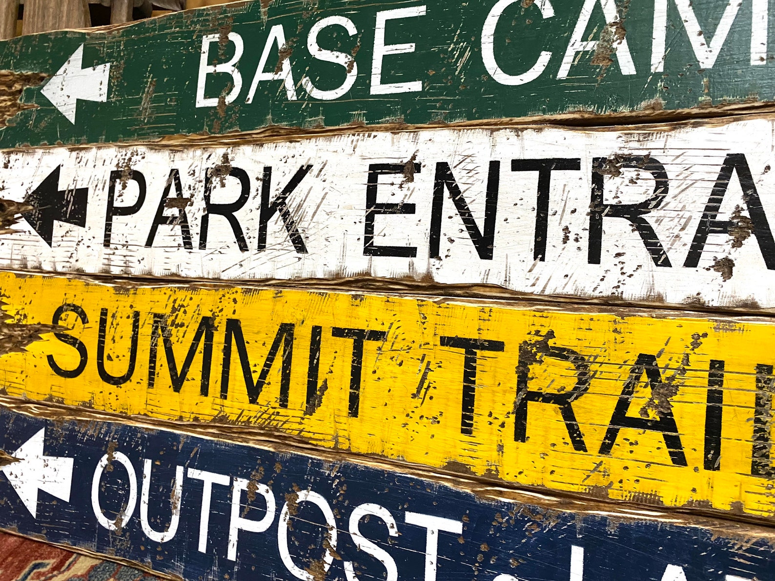 Distressed Wood Hiking Signs Rustic Mountain Climbing Decor - Etsy