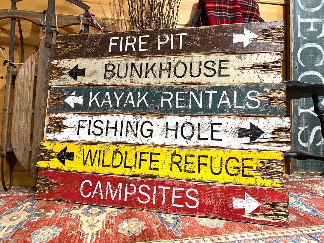 Rustic National Park Sign Set Camping Decor Log Cabin Wall - Etsy