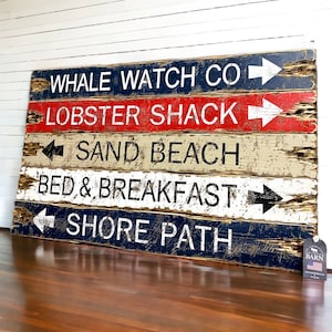 Bar Harbor Maine Wood Signs, Nautical Coastal Home Decor, Rustic ...
