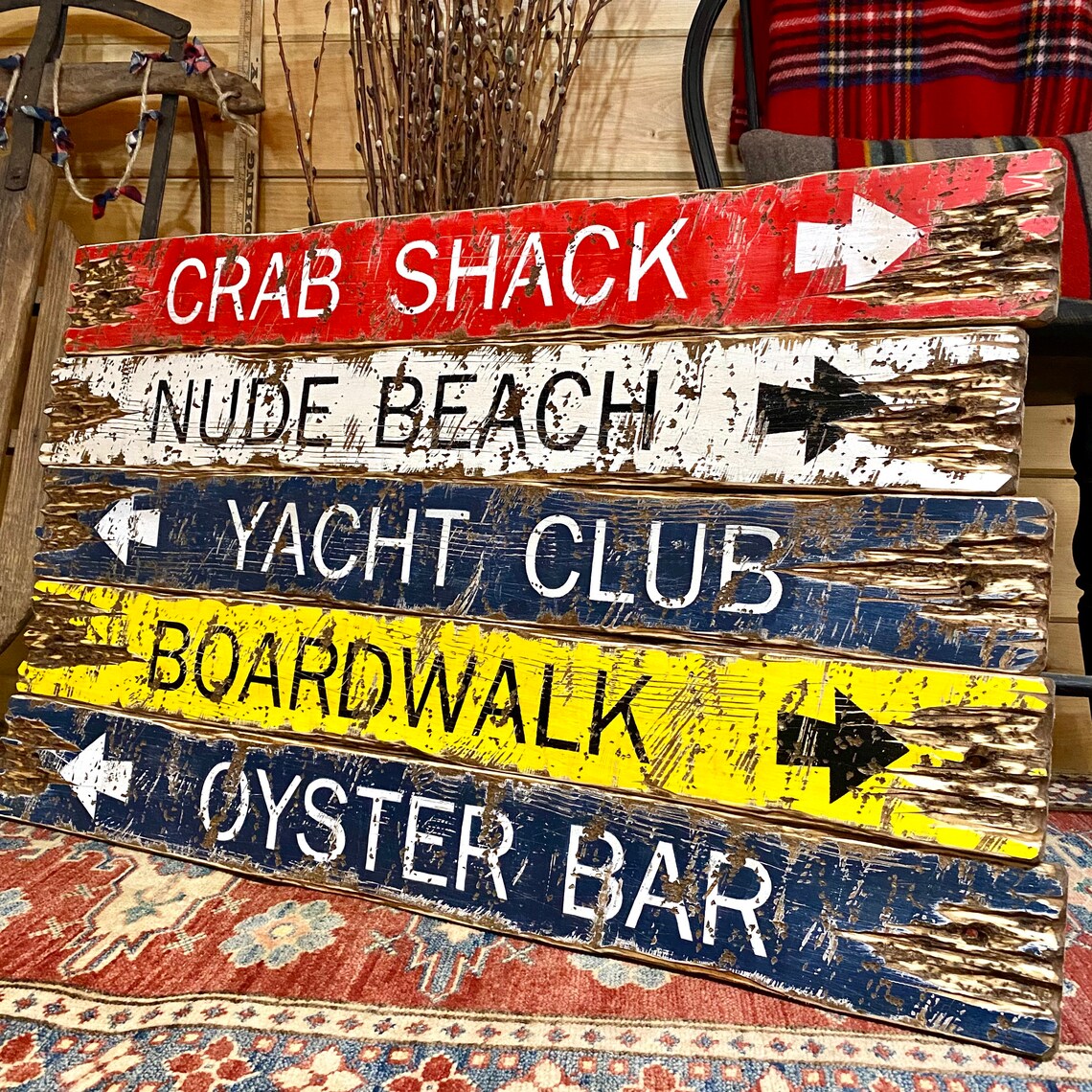 Wood Beach Sign Set Rustic Coastal Decor Nautical Decor - Etsy