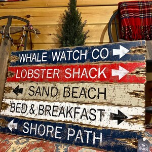 Bar Harbor Maine Wood Signs, Nautical Coastal Home Decor, Rustic ...