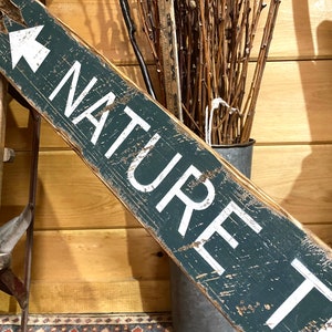 Distressed Nature Trails Wood Sign | Camp Decor | Rustic National Park ...