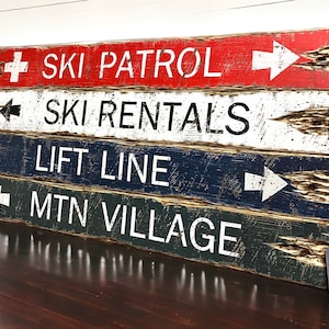 Rustic Wood Ski Trail Signs, Ski Decor - Etsy