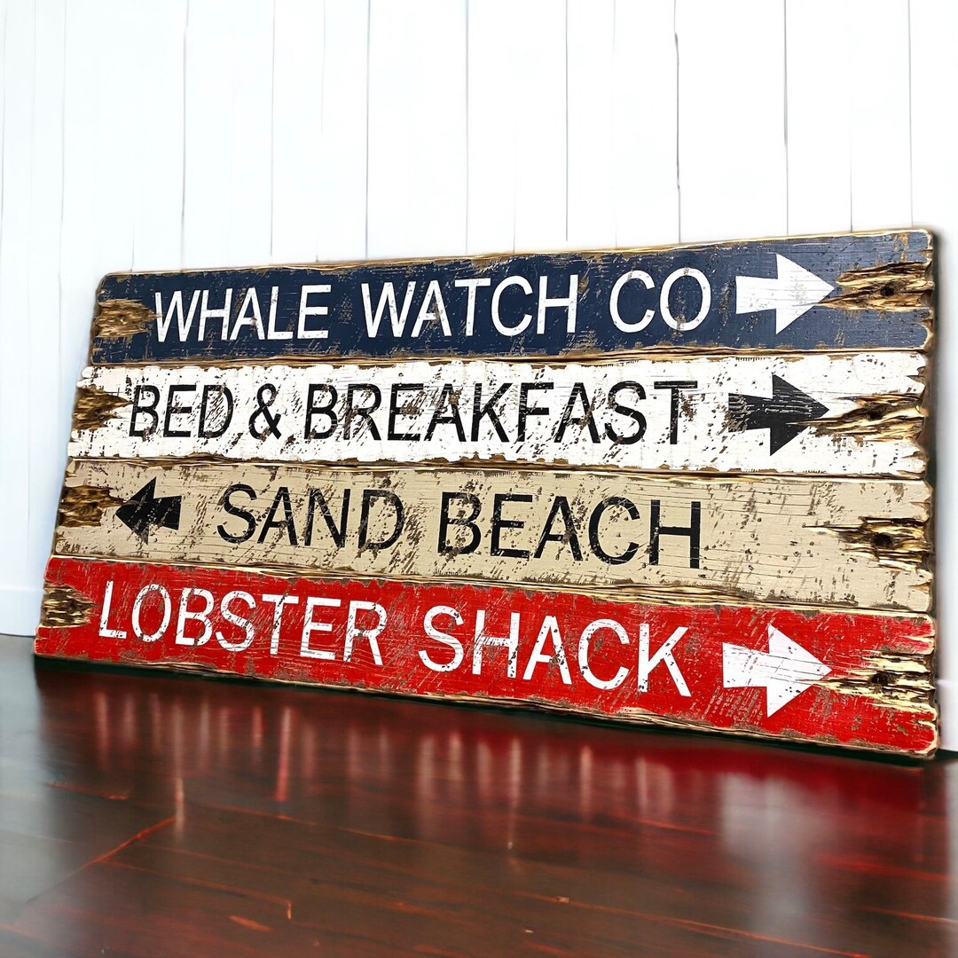 Bar Harbor Maine Rustic Wood Sign Set - Etsy