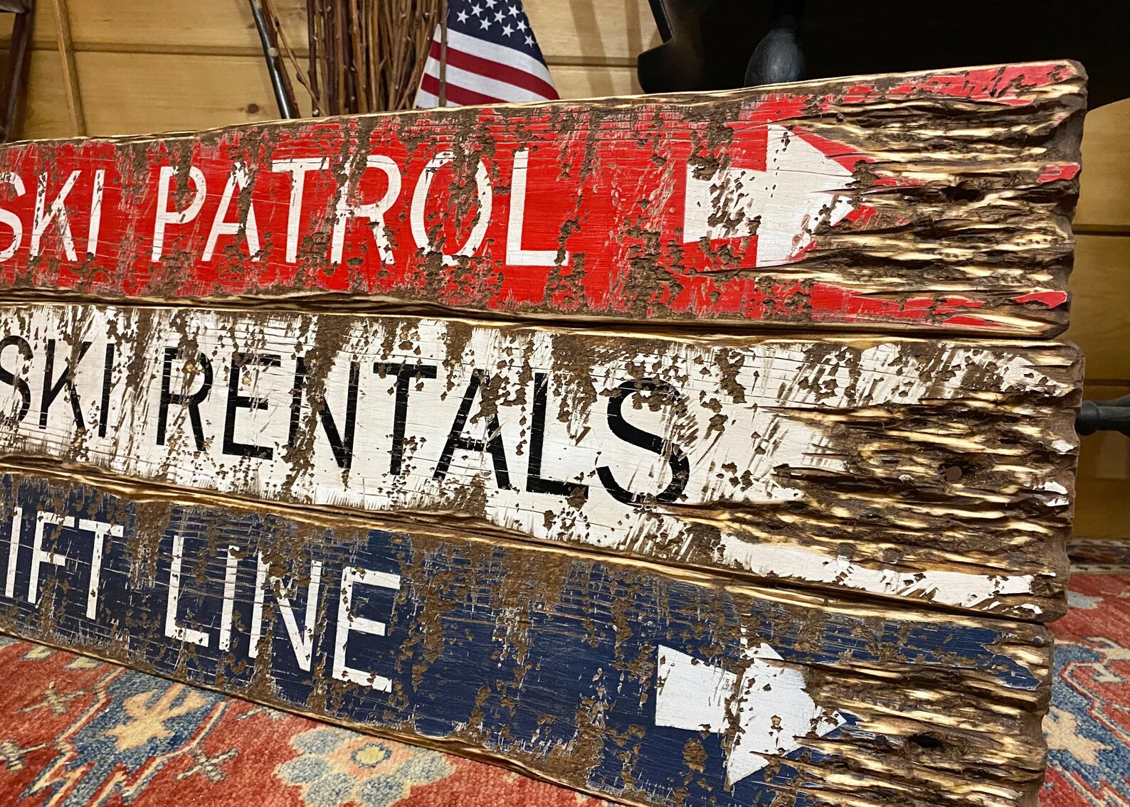 Rustic Ski Sign Set Wood Ski Trail Sign Ski Patrol Ski | Etsy
