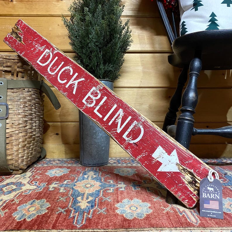 Duck Blind Wood Sign | Rustic Waterfowl Hunting | Log Cabin Decor - Etsy