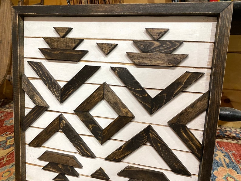 18x18 Southwestern Aztec Wood Sign Rustic Tribal Wall Art - Etsy