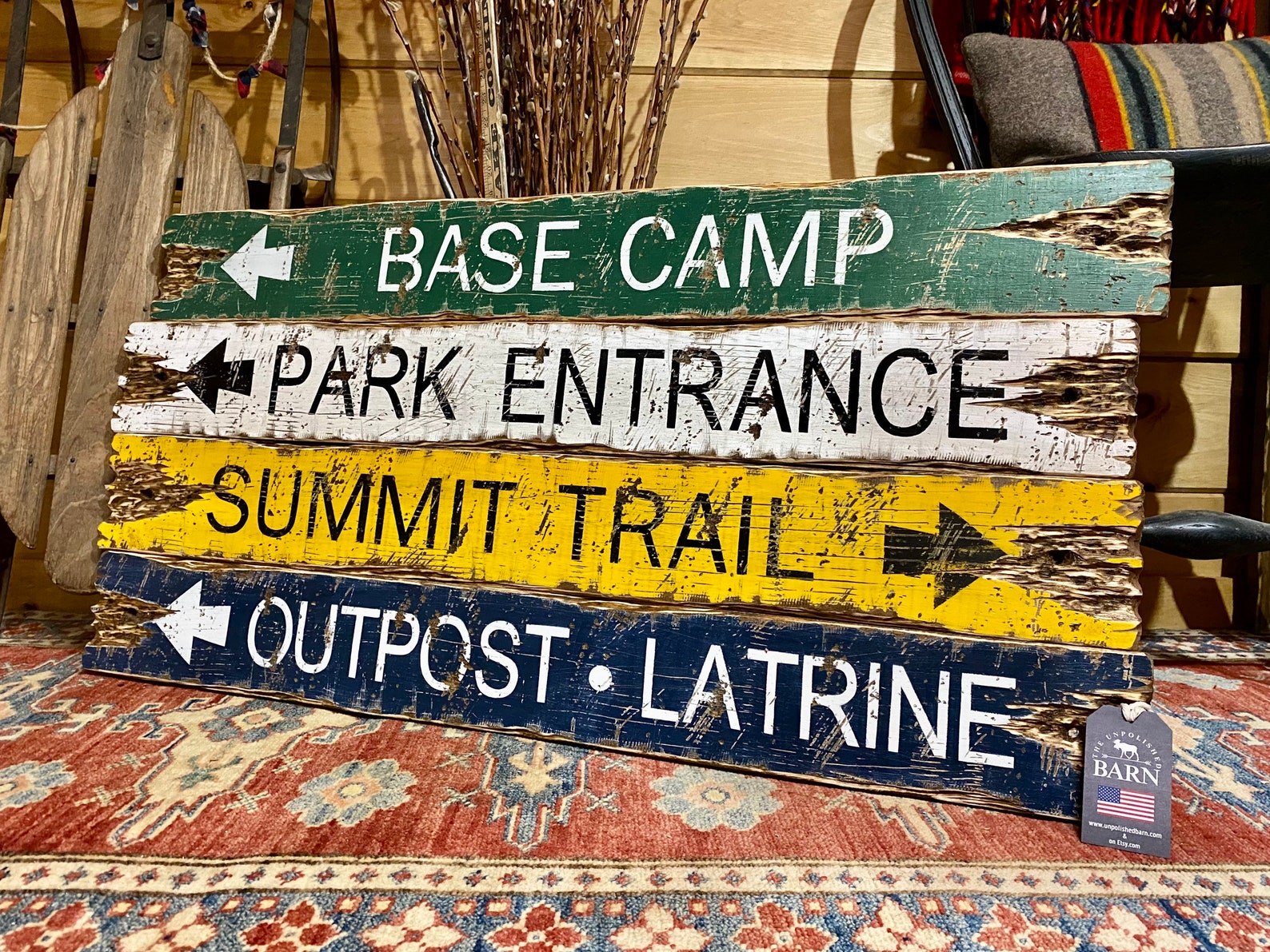 Distressed Wood Hiking Signs Rustic Mountain Climbing Decor - Etsy