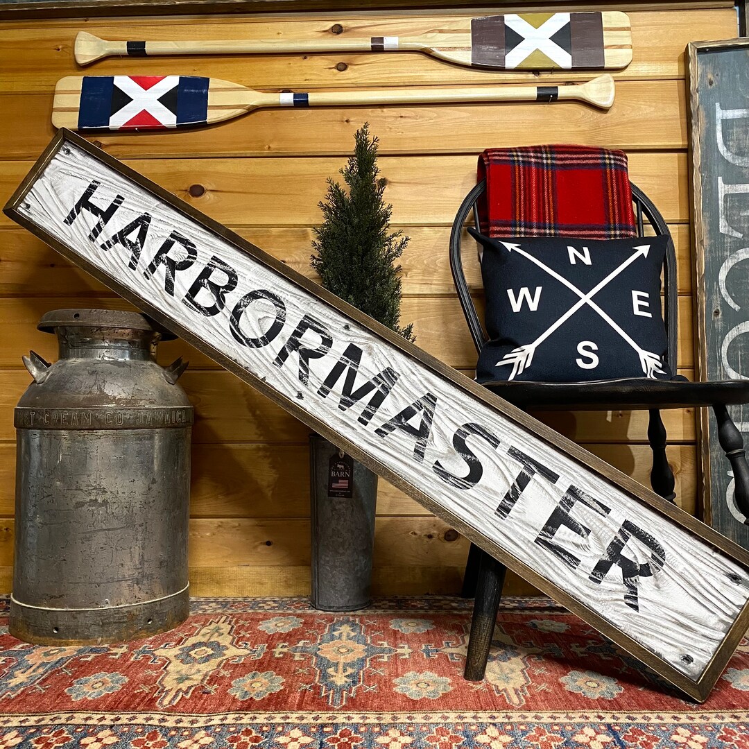 5ft Harbormaster Sign, Nautical Coastal Boat House Decor - Etsy