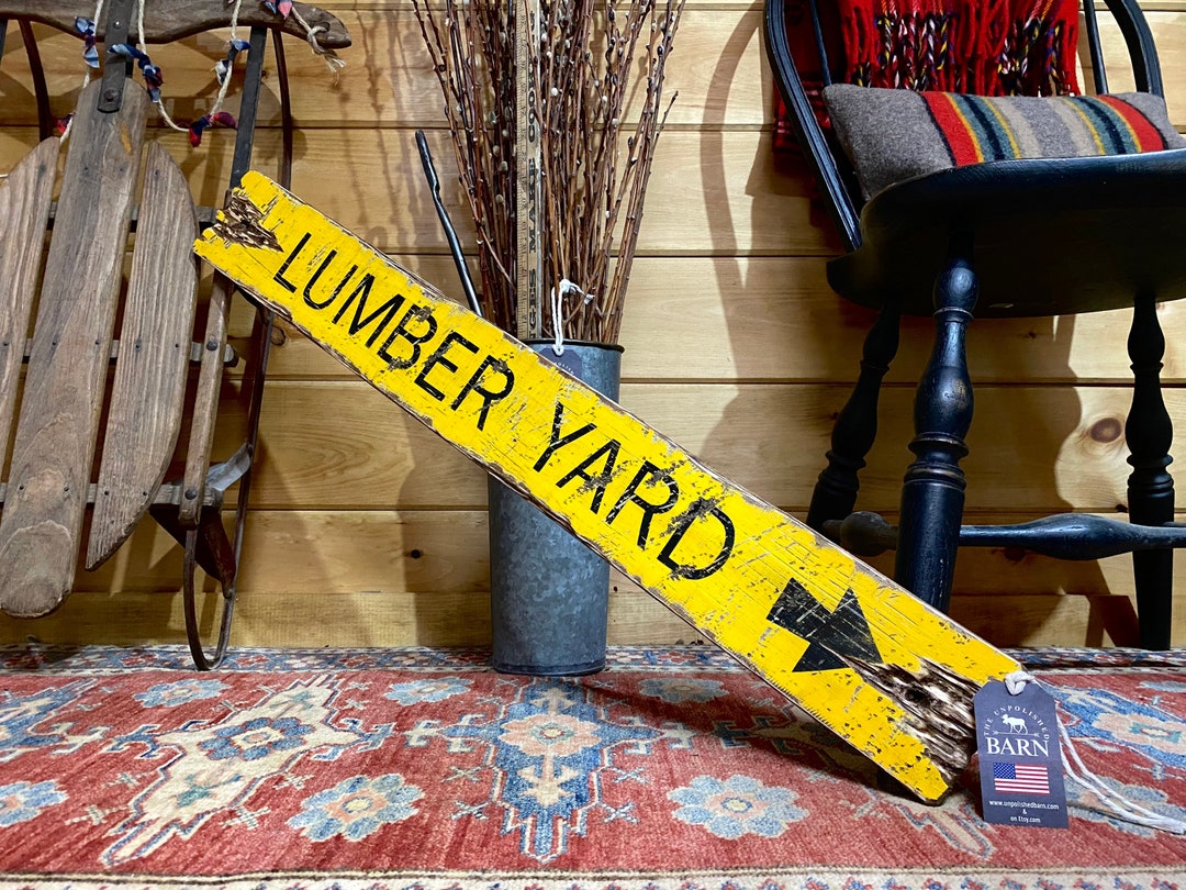 Rustic Lumber Yard Directional Wood Sign | Workshop Decor| Logger ...