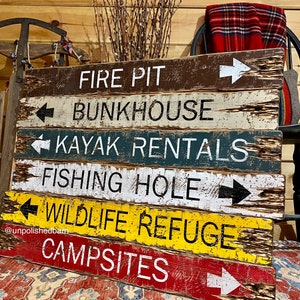 Rustic National Park Sign Set | Camping Decor | Log Cabin Wall Art ...