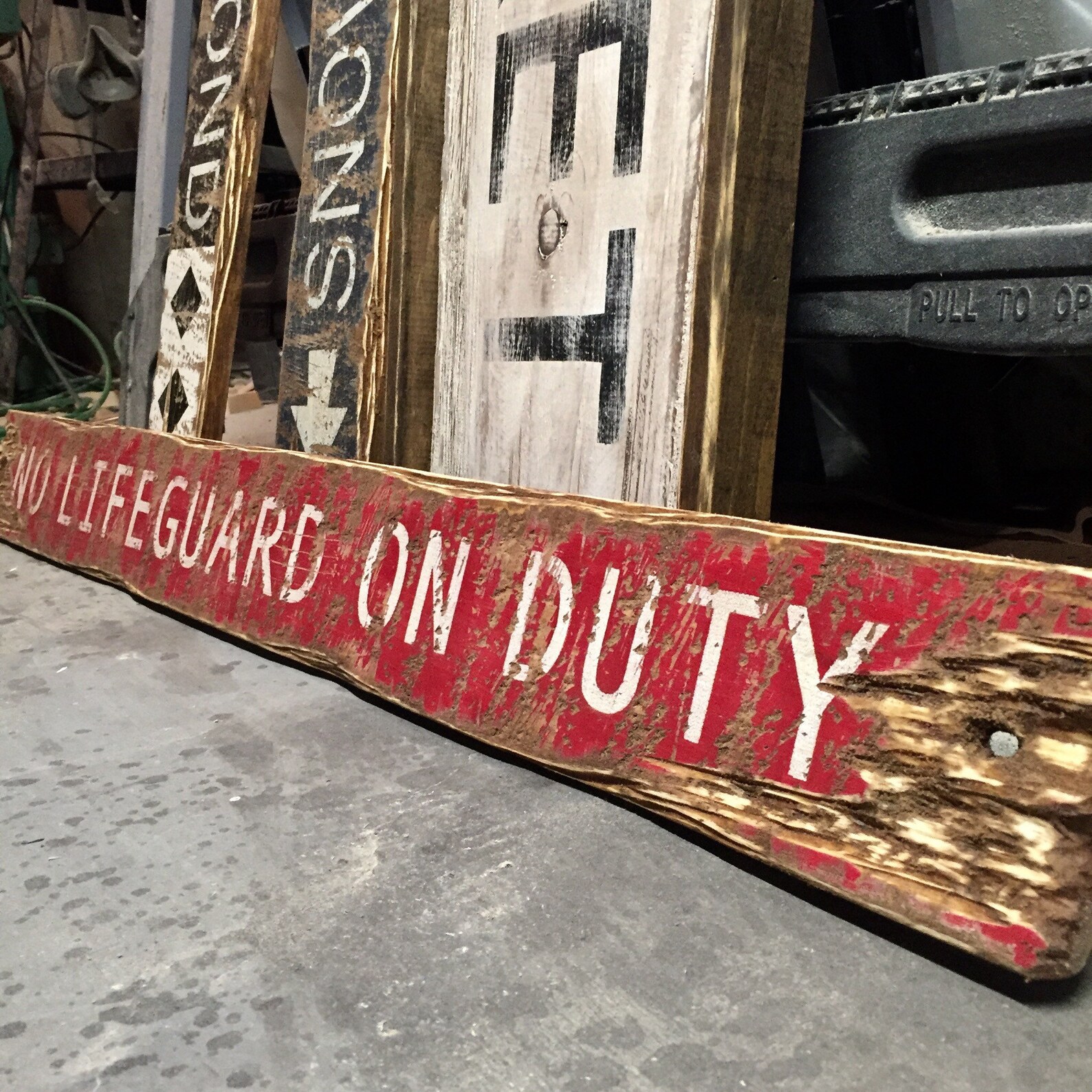 No Lifeguard on Duty Sign Rustic Wood Beach Sign Coastal - Etsy