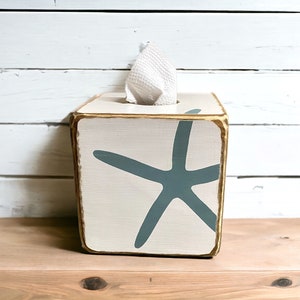 Beach Starfish Wood Tissue Box Cover - Etsy