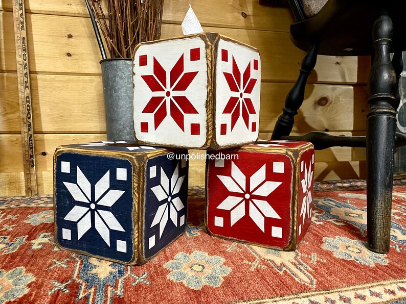Nordic Star Tissue Box Cover Rustic Christmas Decor | Etsy