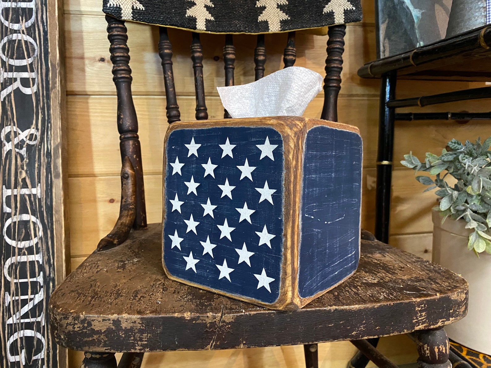 American Flag Tissue Box Cover Patriotic Memorial Day Decor - Etsy