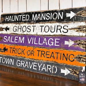 Haunted Halloween Sign Set - Etsy