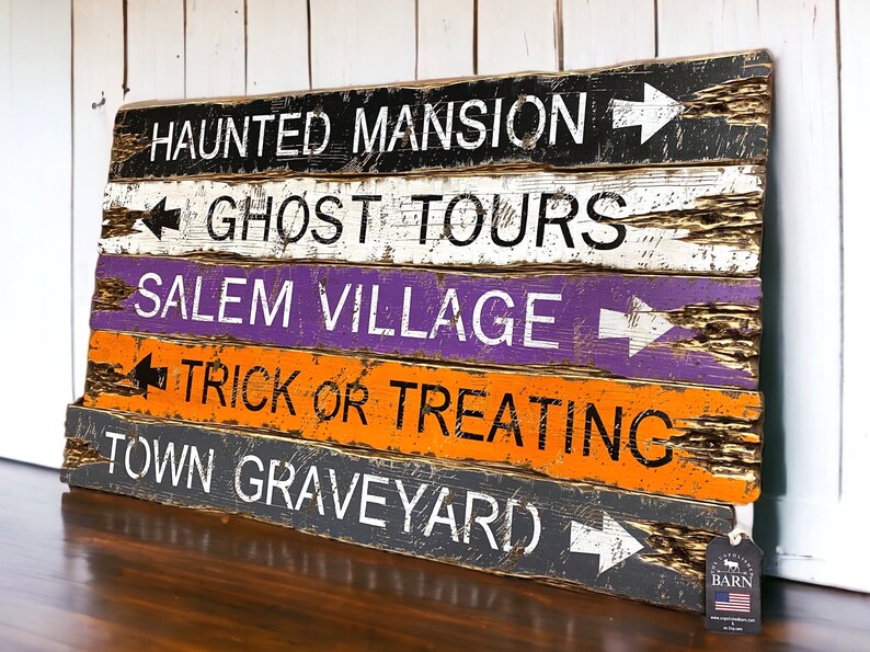 Haunted Halloween Sign Set - Etsy