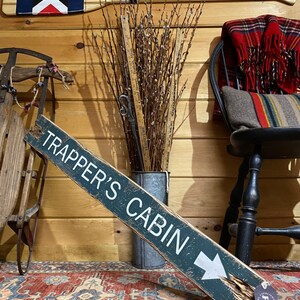 Trappers Cabin Hunting Wood Sign, Rustic Log Cabin Decor - Etsy
