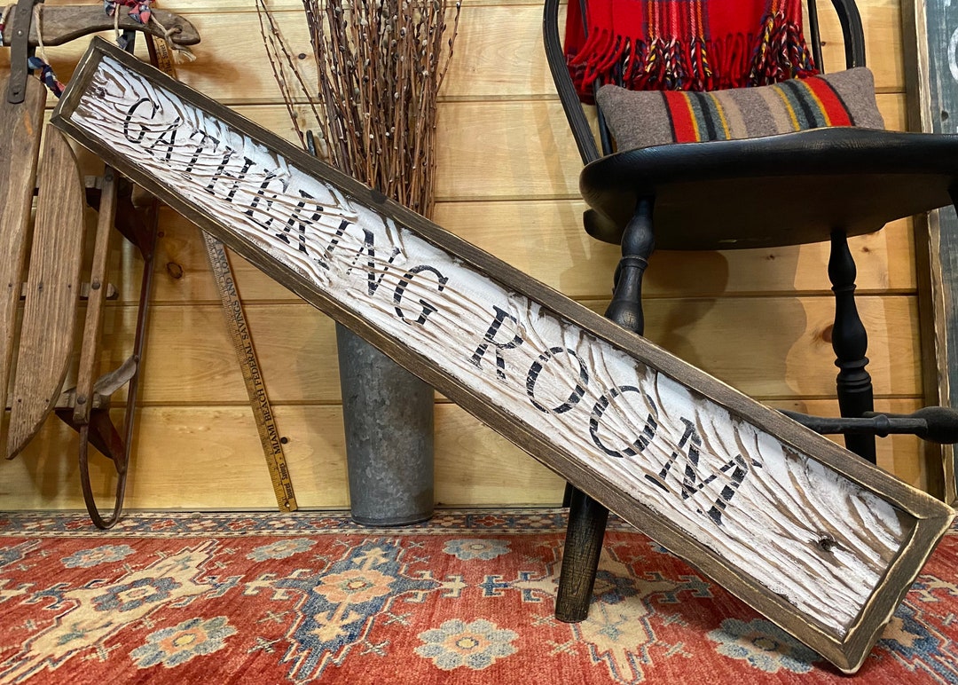 Rustic Wood Gathering Room Sign, Farmhouse Kitchen, Thanksgiving Decor ...