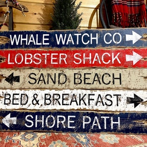 Bar Harbor Maine Wood Signs, Nautical Coastal Home Decor, Rustic ...