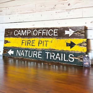 Rustic Camp Sign Set, Fire Pit , Wood National Park Signs, Log Cabin ...