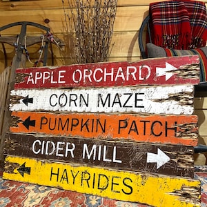 Rustic Wood Fall Sign Set | Farmhouse Fall Decor | Autumn Decorations ...