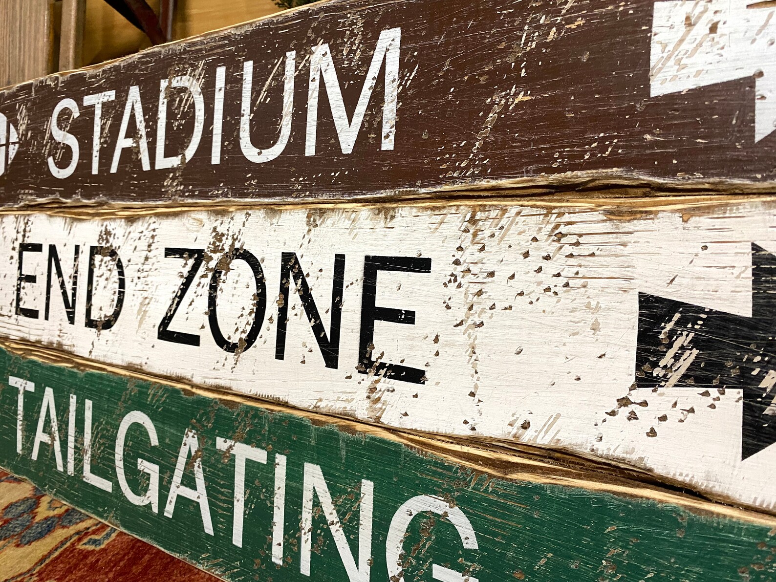 Football Tailgating Sign Set, Rustic Game Day Decor - Etsy