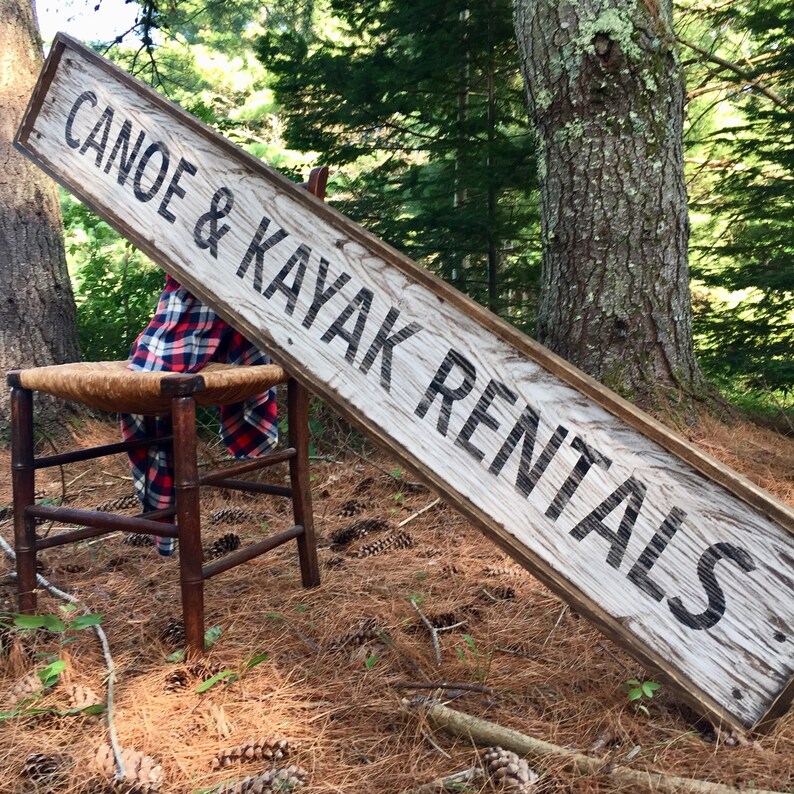 Canoe & Kayak Rentals Sign Canoeing Wood Sign Kayaking Sign | Etsy