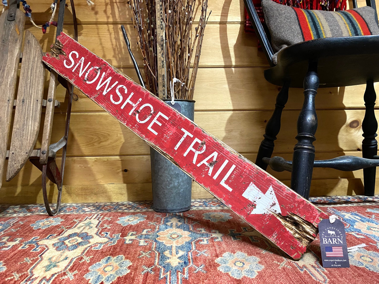 Wood Snowshoe Trail Sign Rustic Log Cabin Decor Ski Lodge - Etsy