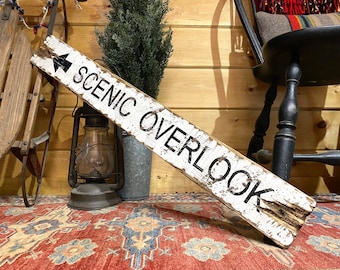 Scenic Overlook Rustic Wood Sign Cabin Lodge Mountain Lake - Etsy