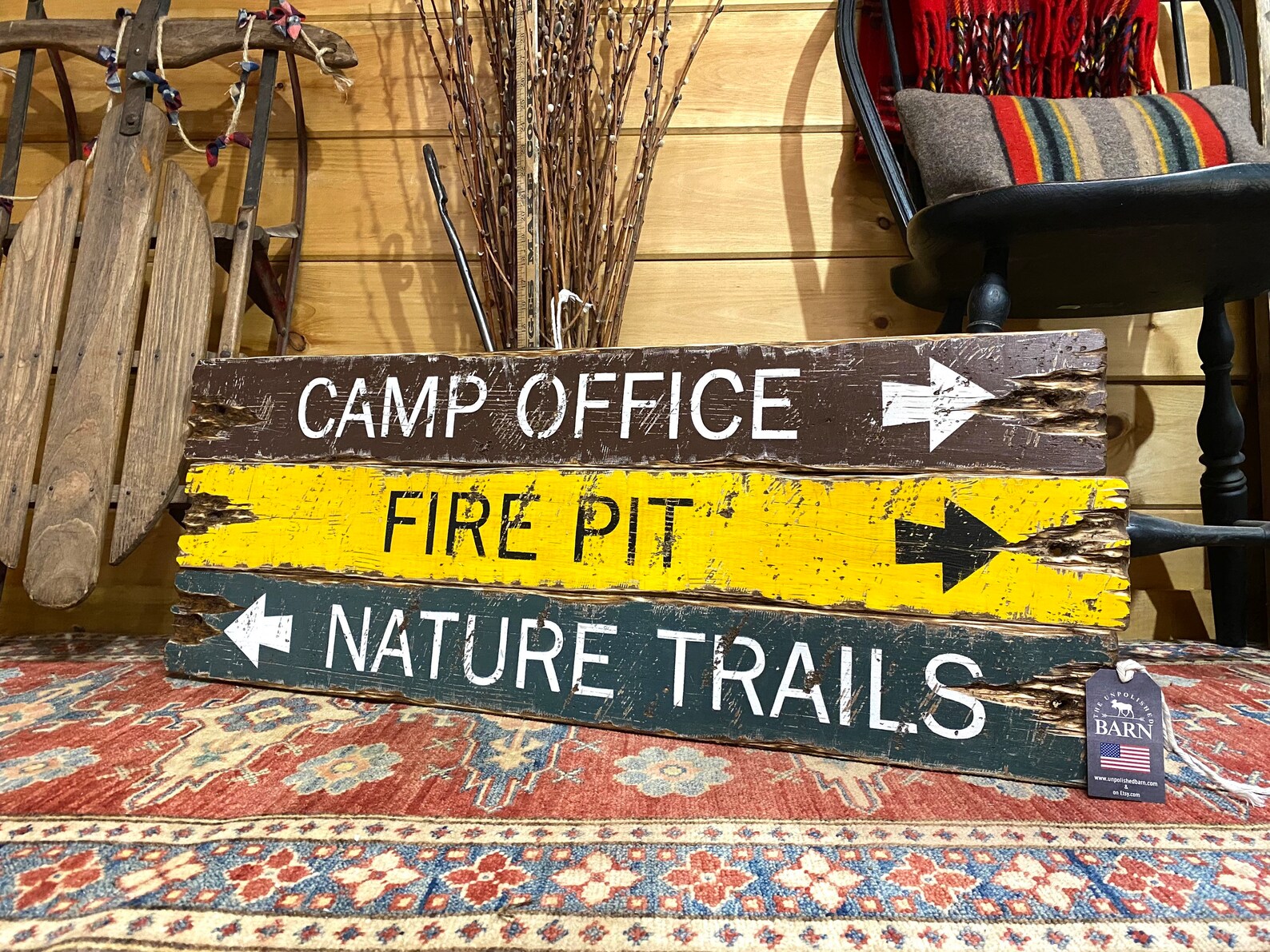Rustic Camp Sign Set Fire Pit Wood National Park Signs Log - Etsy