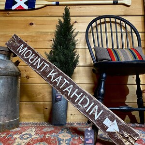 Mount Katahdin Maine Wood Sign, Rustic Wood Hiking Decor - Etsy