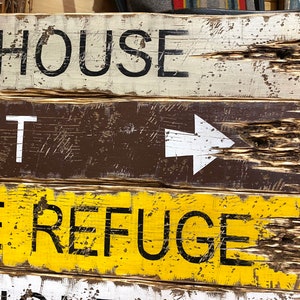 Bunkhouse Camping Sign Set, Rustic Wood Log Cabin Decor, Fire Pit ...