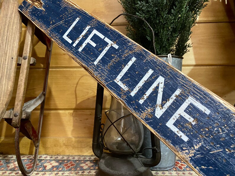 Rustic Ski Trail Sign, Lift Line Ski Lodge Decor - Etsy