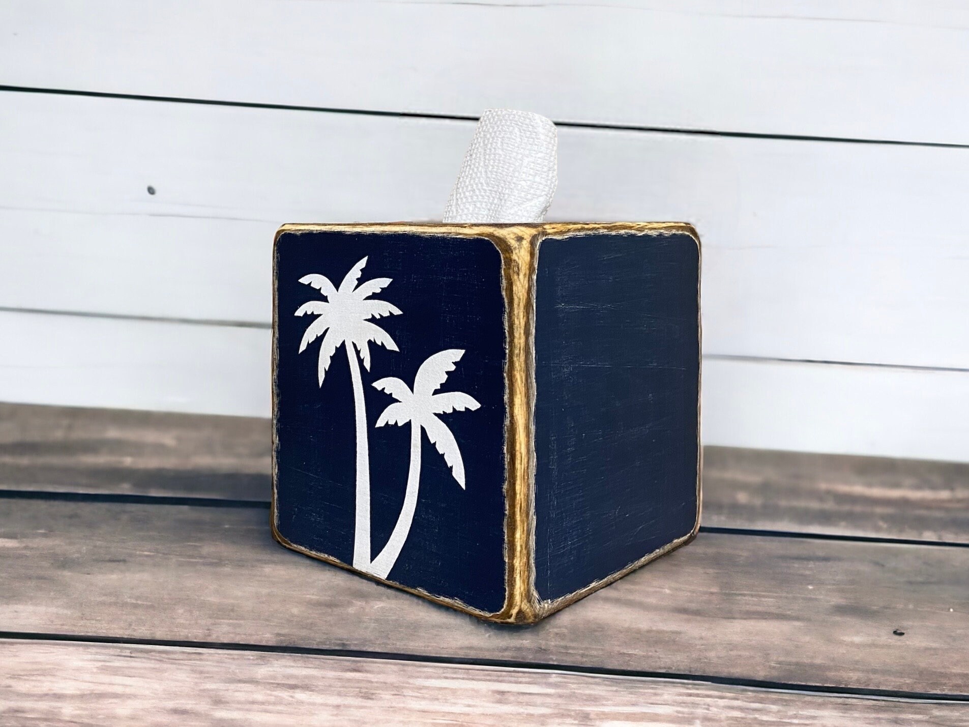 Tropical Palm Tree Tissue Box Cover | Coastal Beach House Decor - Etsy