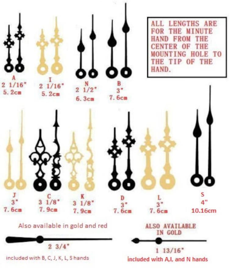 Takane Quartz Clock Movement Mechanism, Choose Your Hands and Size, USA ...