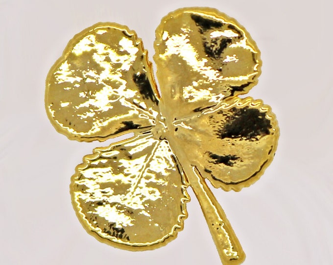 Real 4-leaf Clover Pendant Plated in 24k Gold - Etsy